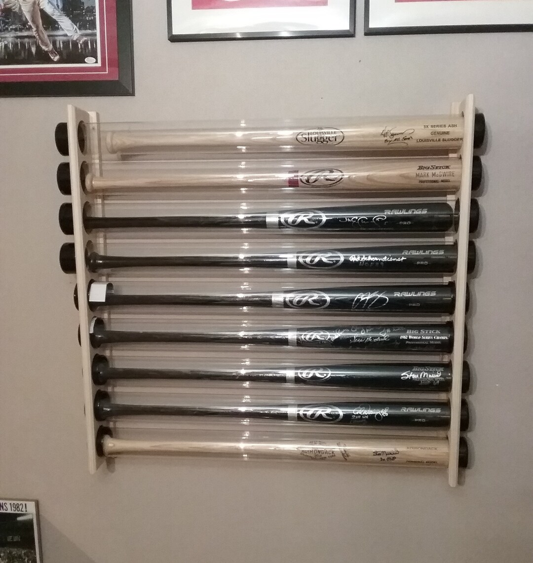 9bat Wood - Baseball Bat Display Rack - Premium Pine Wood - Etsy