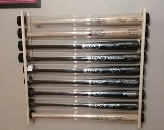 9bat Wood Baseball Bat Display Rack W/ Multiple Shelves Premium Pine ...