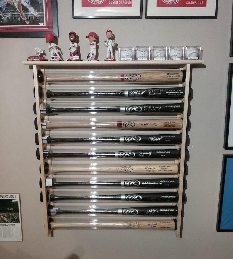11bat Wood W/ Top Shelf Baseball Bat Display Rack Premium - Etsy