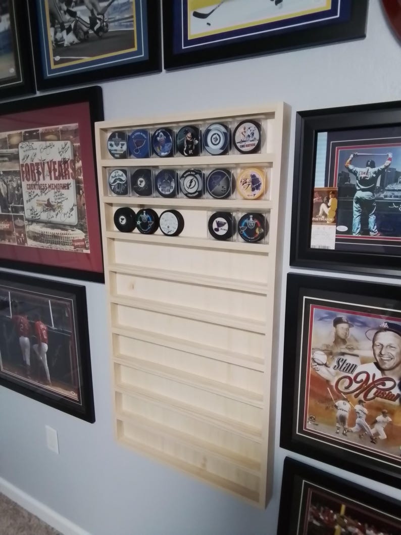 Hockey Puck Display Shelf - Holds 60 Pucks - Etsy