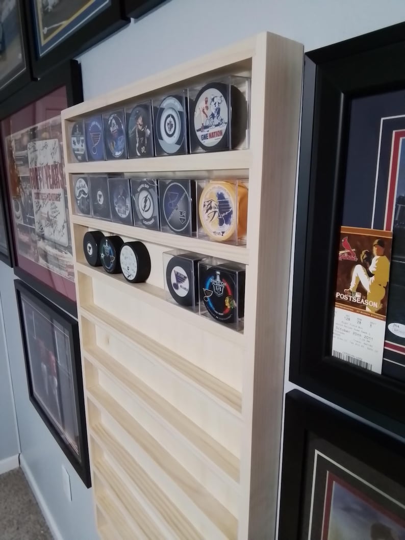 Hockey Puck Display Shelf Holds 60 Pucks - Etsy
