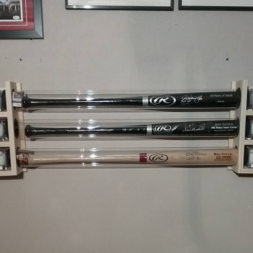 10bat Wood Baseball Bat Display Rack W/ Multiple Shelves - Etsy