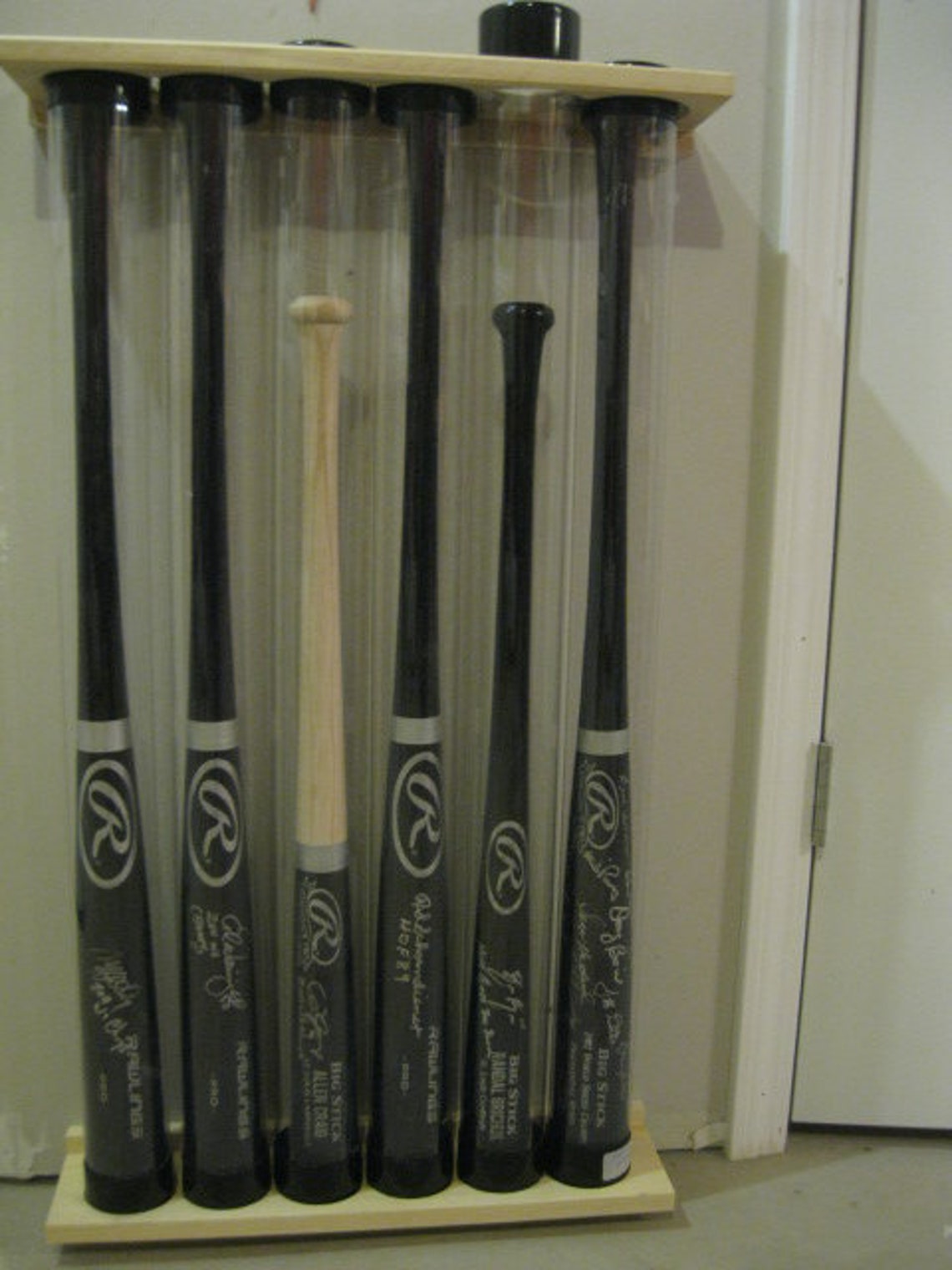 5bat Wood Vertical Baseball Bat Display Rack Premium Pine - Etsy