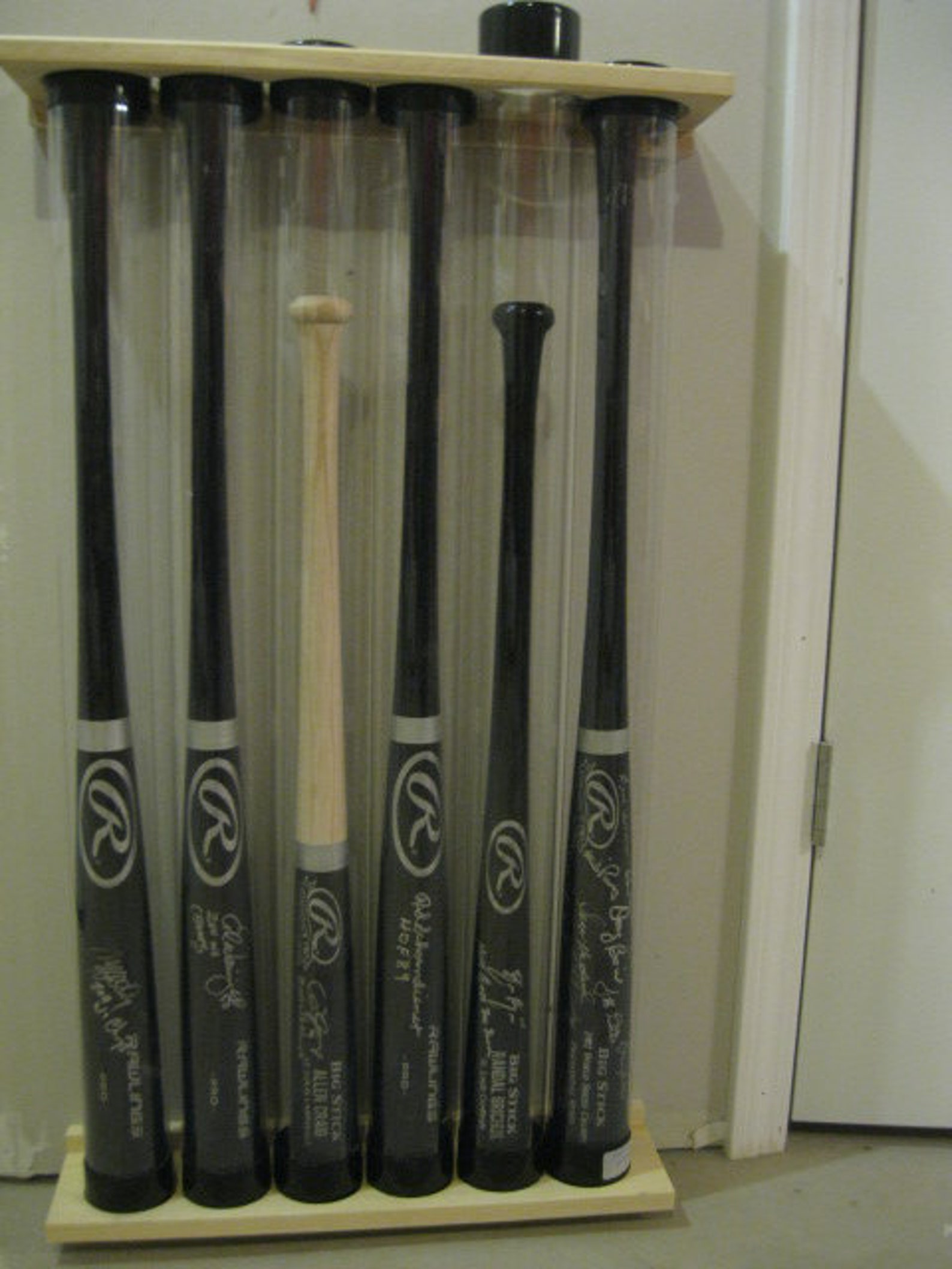 5bat Wood Vertical Baseball Bat Display Rack Premium Pine - Etsy