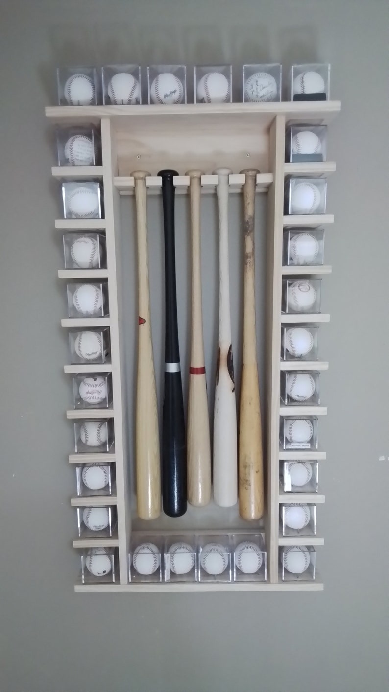 3bat Vertical Wood Baseball Bat Display Rack W/ Multiple - Etsy