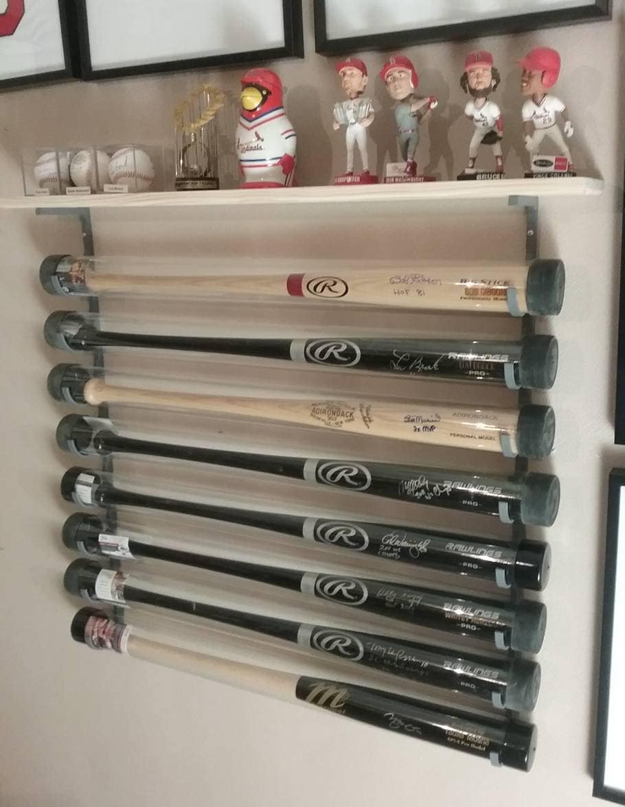 8bat Metal Baseball Bat Display Rack W/ Wood Baseball Display - Etsy
