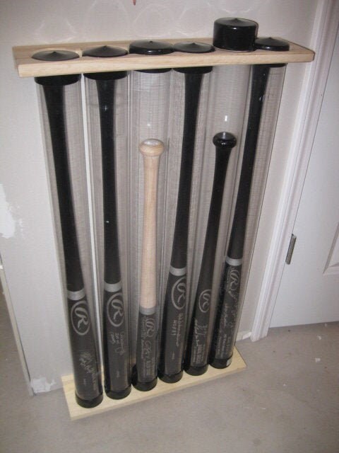 5bat Wood Vertical Baseball Bat Display Rack Premium Pine - Etsy