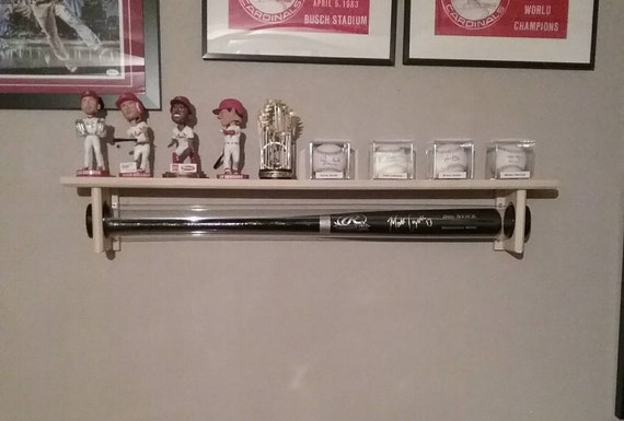 1bat wood w/ Top Shelf Baseball Bat Display Rack Premium | Etsy