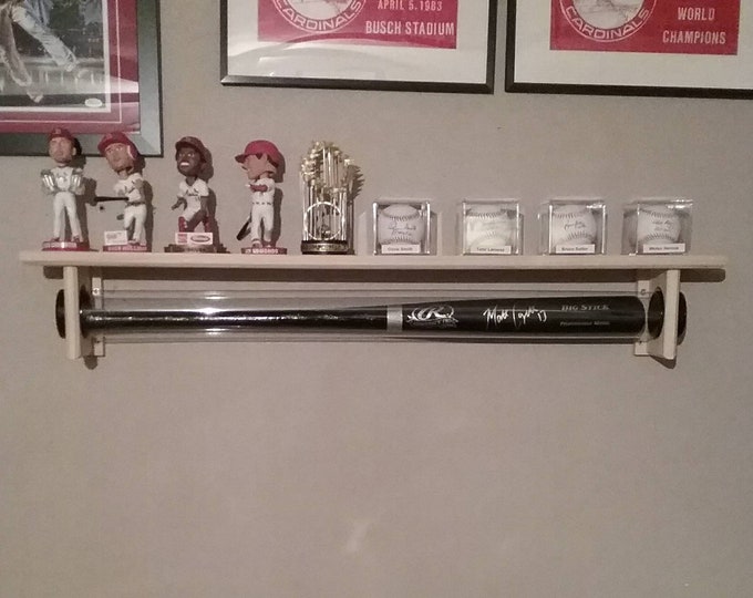 1bat Wood W/ Top Shelf Baseball Bat Display Rack Premium - Etsy