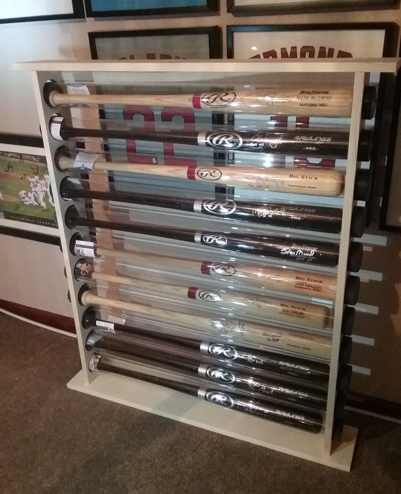 12 Bat Wood Free Standing Baseball Bat Display Rack - Etsy