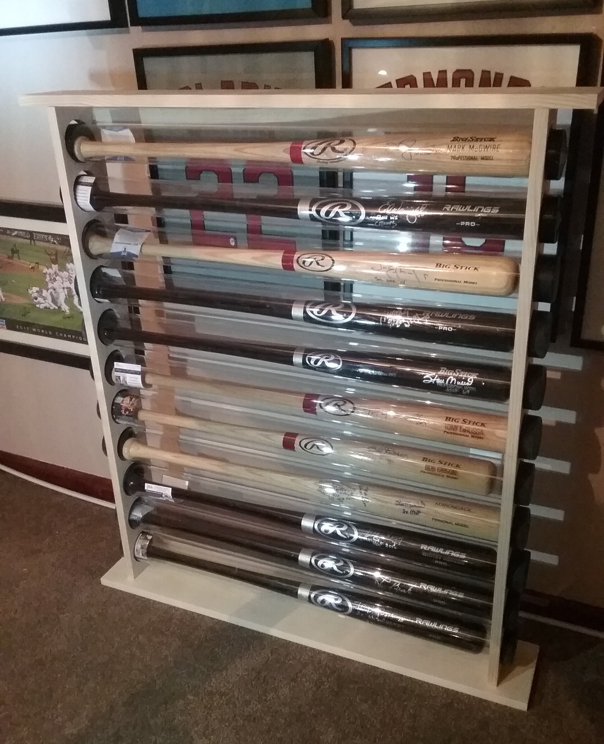 12 Bat Wood Free Standing Baseball Bat Display Rack - Etsy