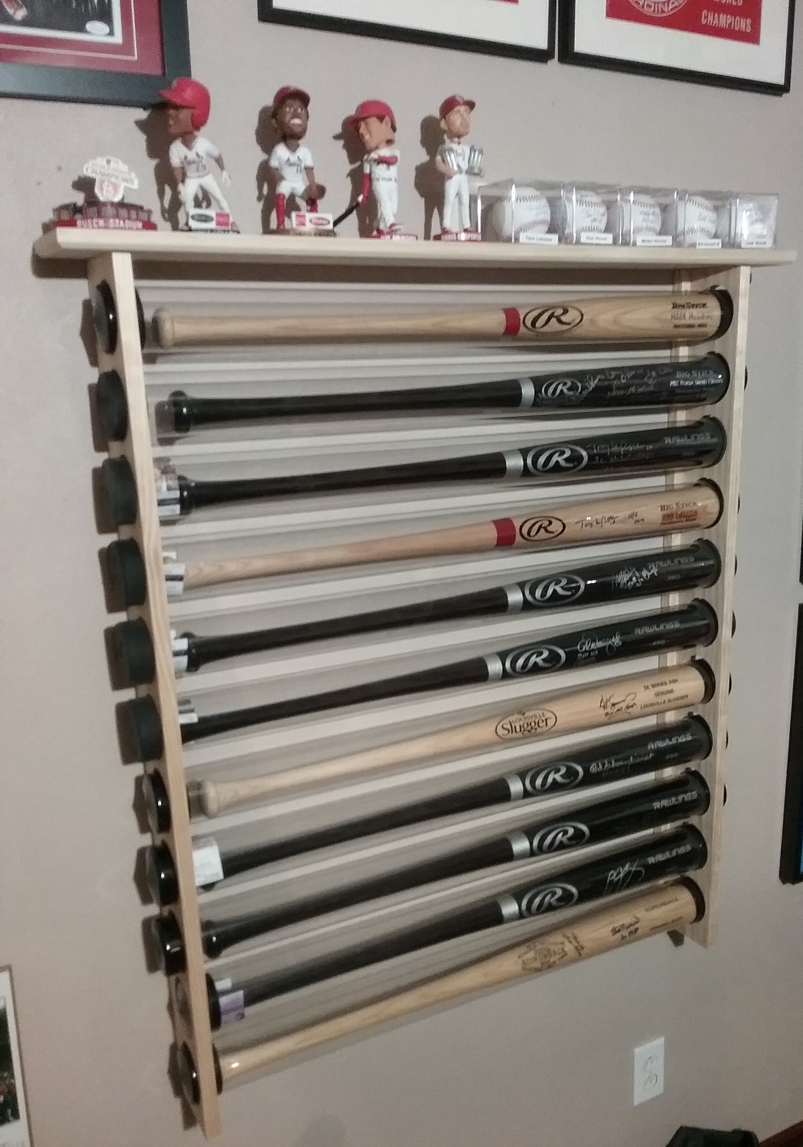 11bat Wood W/ Top Shelf Baseball Bat Display Rack Premium - Etsy