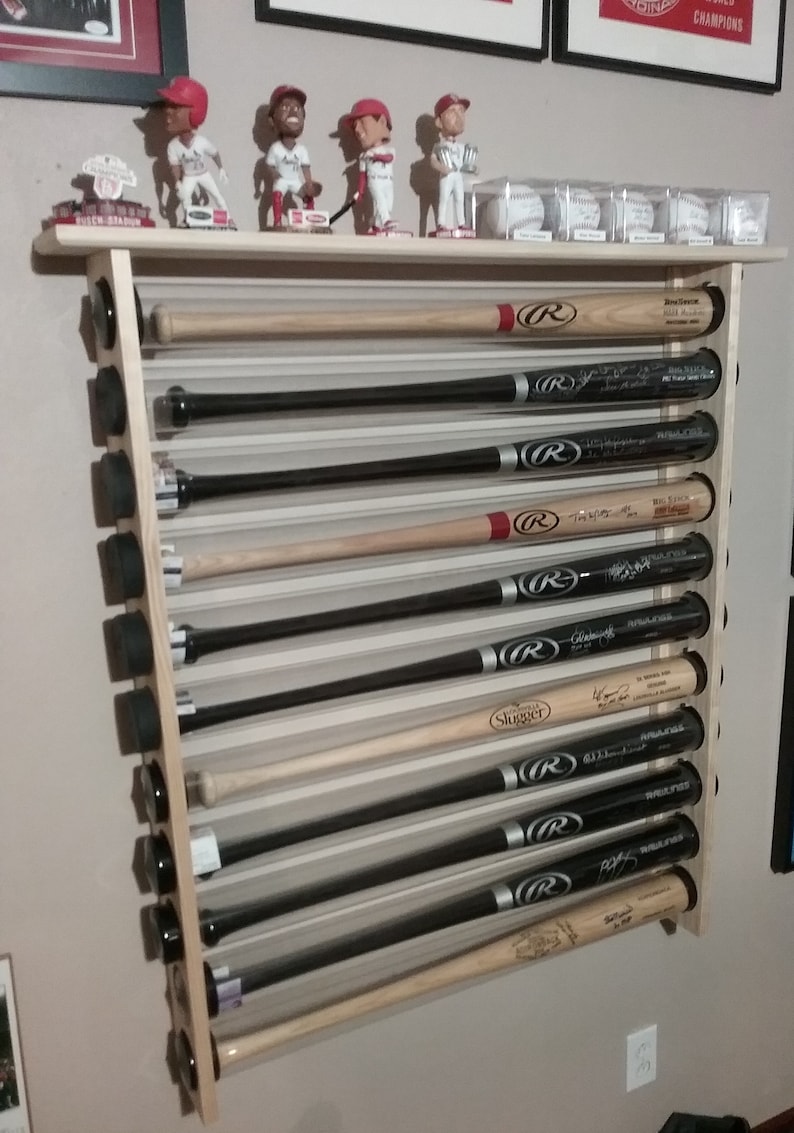 11bat Wood W/ Top Shelf Baseball Bat Display Rack Premium - Etsy