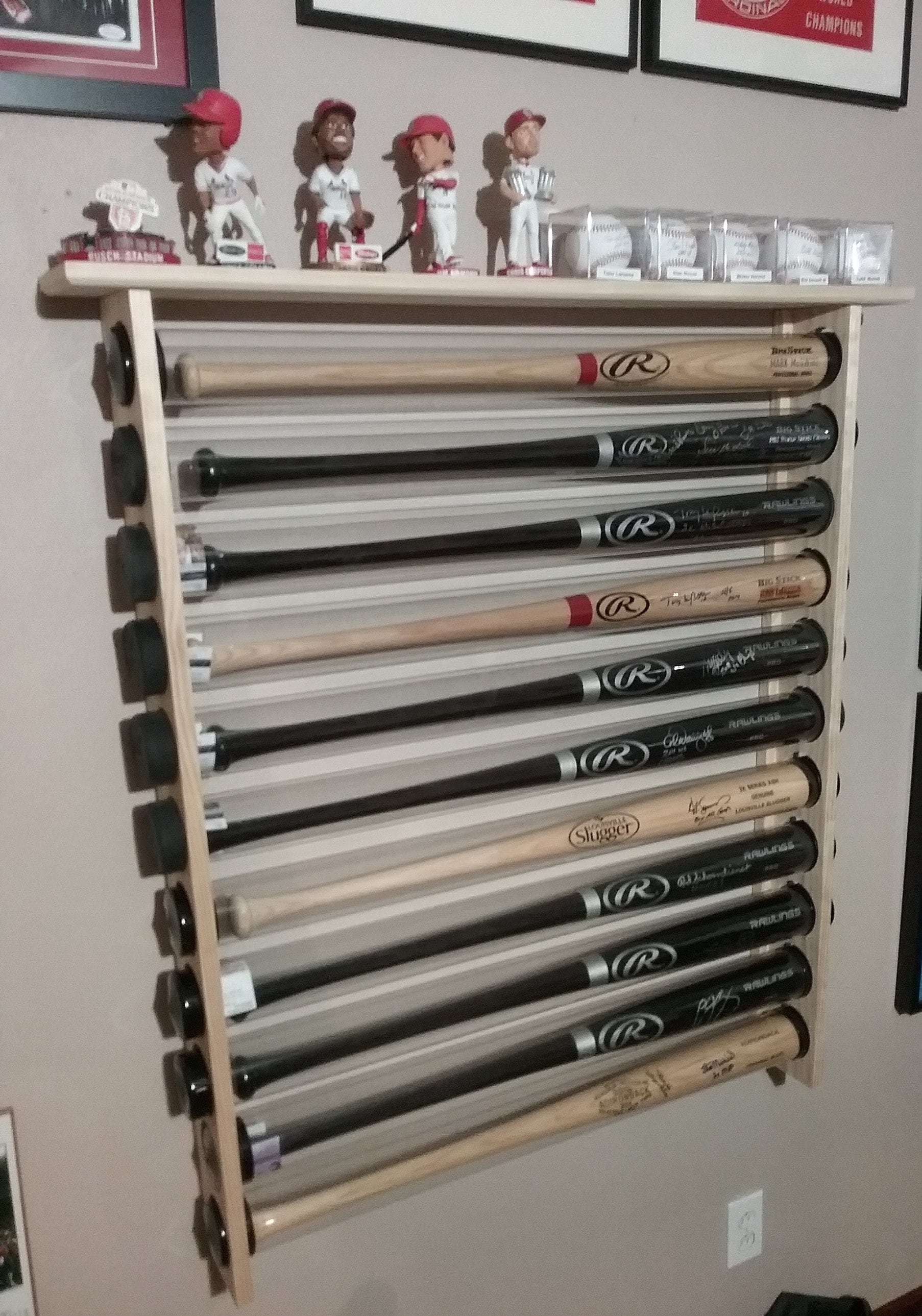 11bat Wood W/ Top Shelf Baseball Bat Display Rack Premium - Etsy