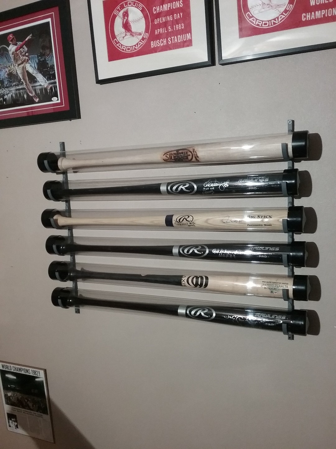 6bat Rack Metal - Baseball Bat Display Rack - Etsy