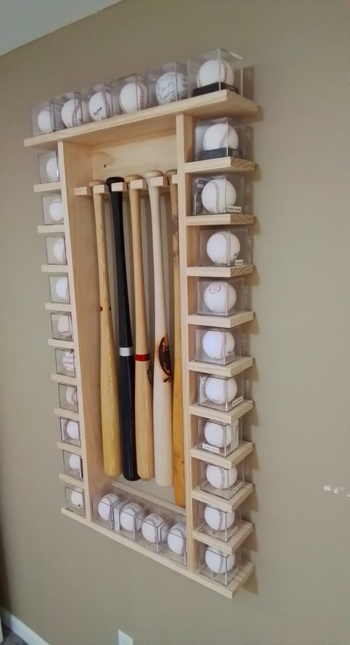 3bat Vertical Wood Baseball Bat Display Rack W/ Multiple - Etsy