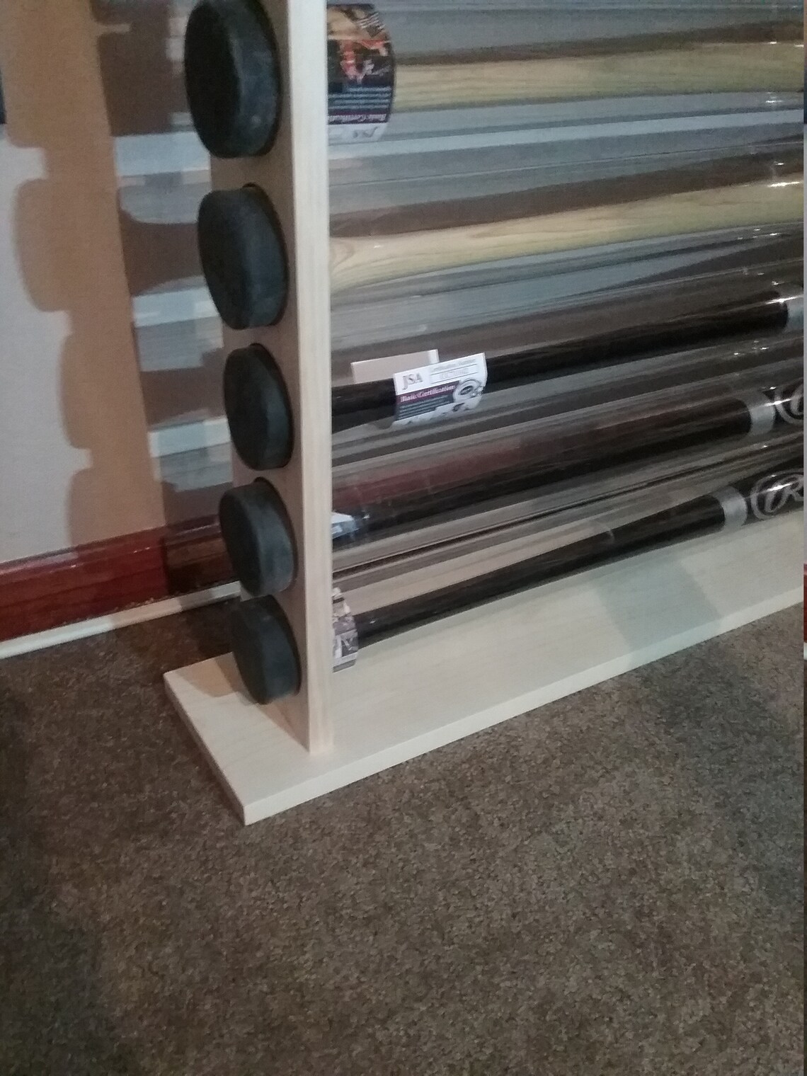 10 Bat Wood Free Standing Baseball Bat Display Rack | Etsy