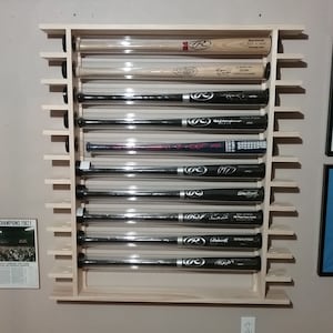10bat Wood - Baseball Bat Display Rack W/ Multiple Shelves- Premium ...