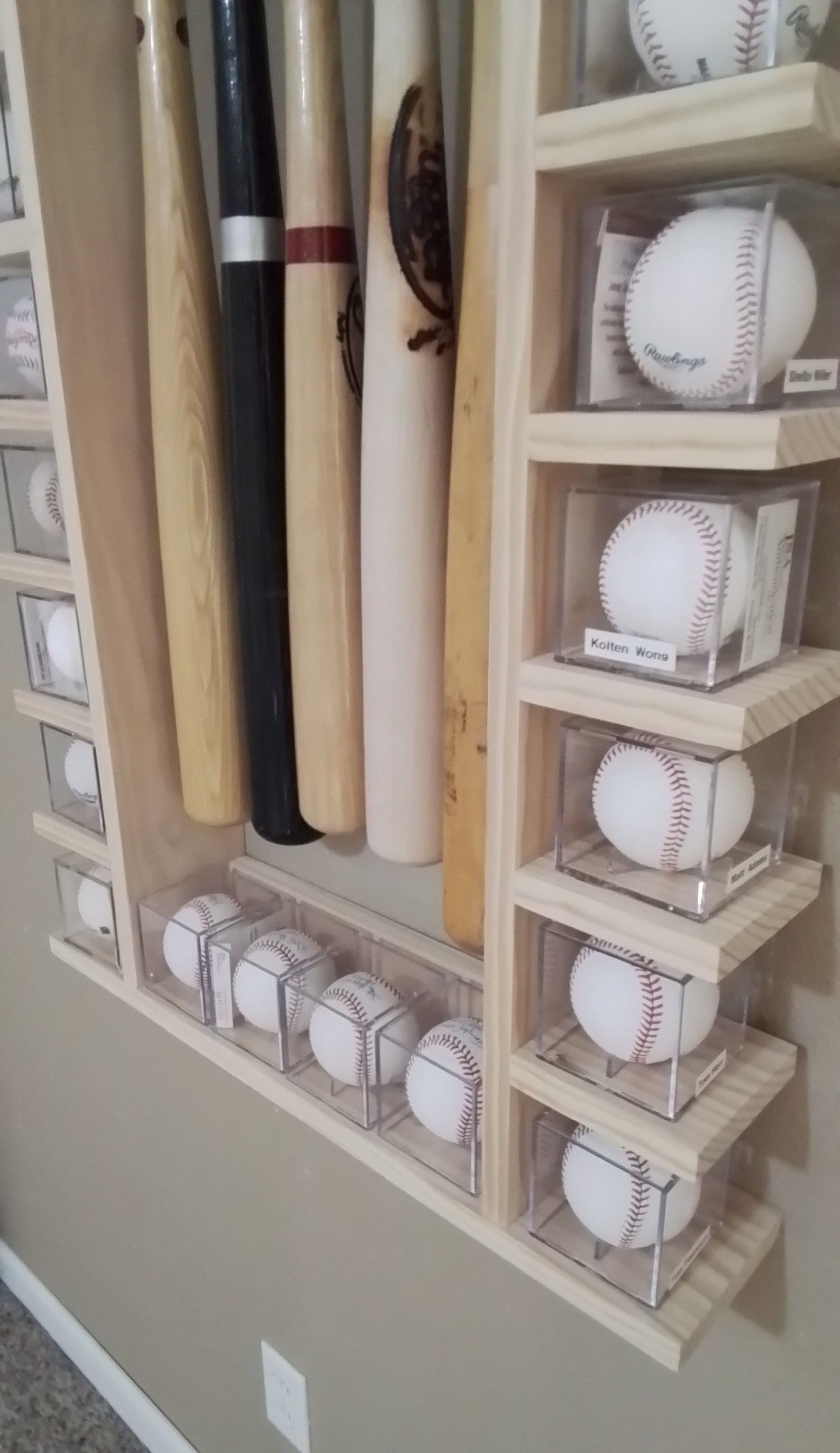3bat Vertical Wood Baseball Bat Display Rack W/ Multiple - Etsy