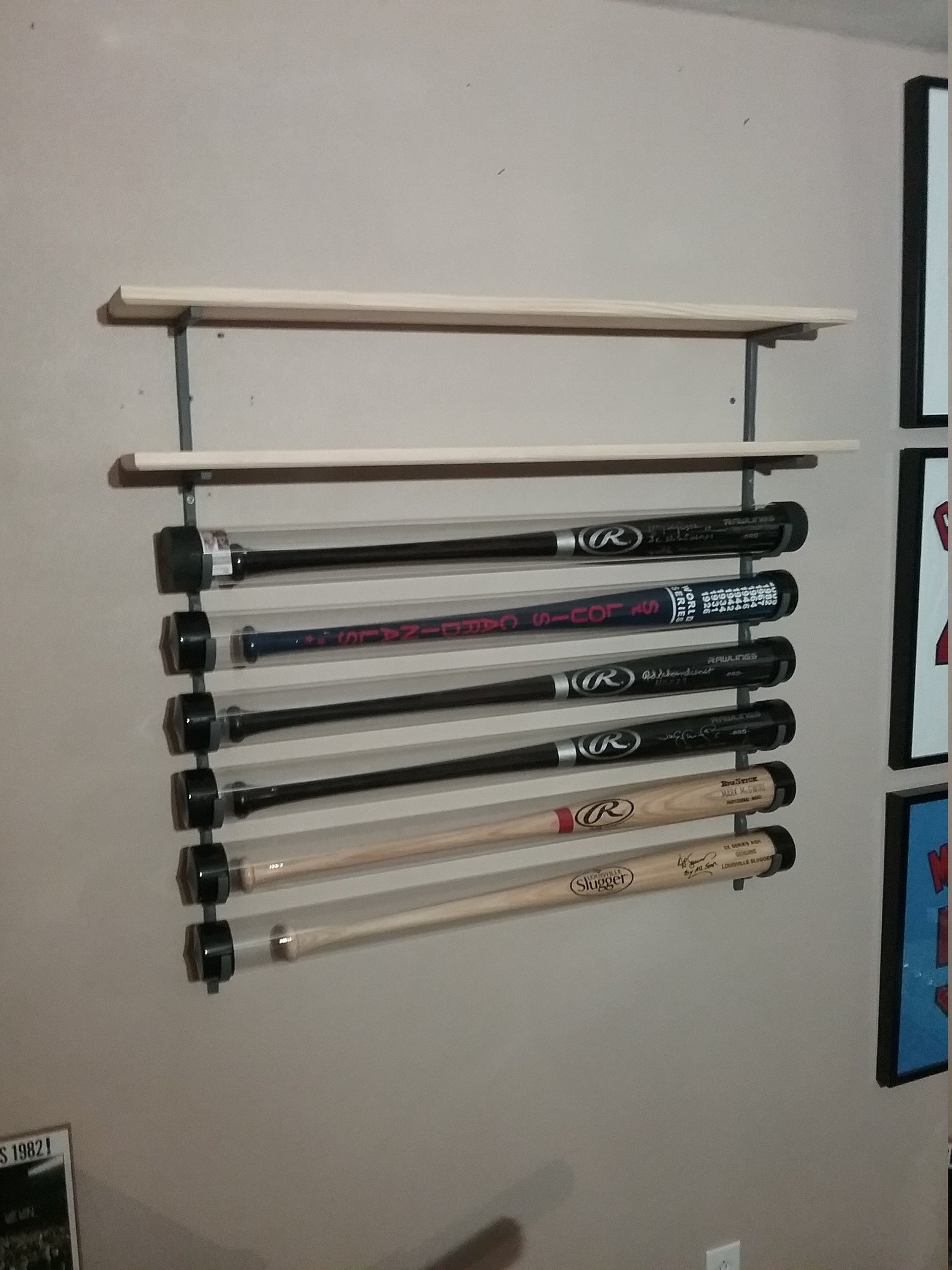 4bat Metal W/ 2 Top Shelf Baseball Bat Display Rack and - Etsy