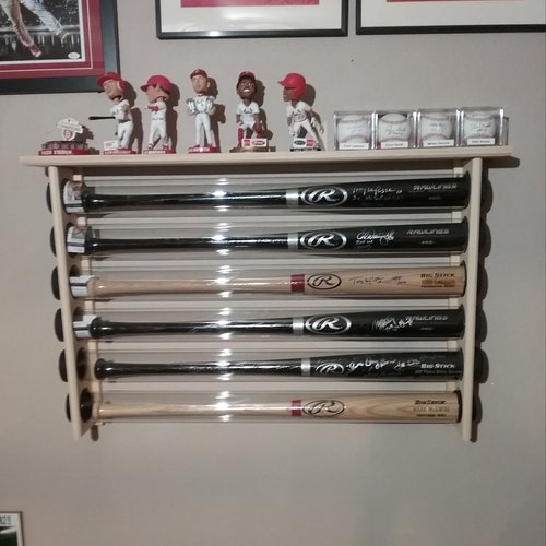 1bat Wood W/ Top Shelf Baseball Bat Display Rack Premium - Etsy