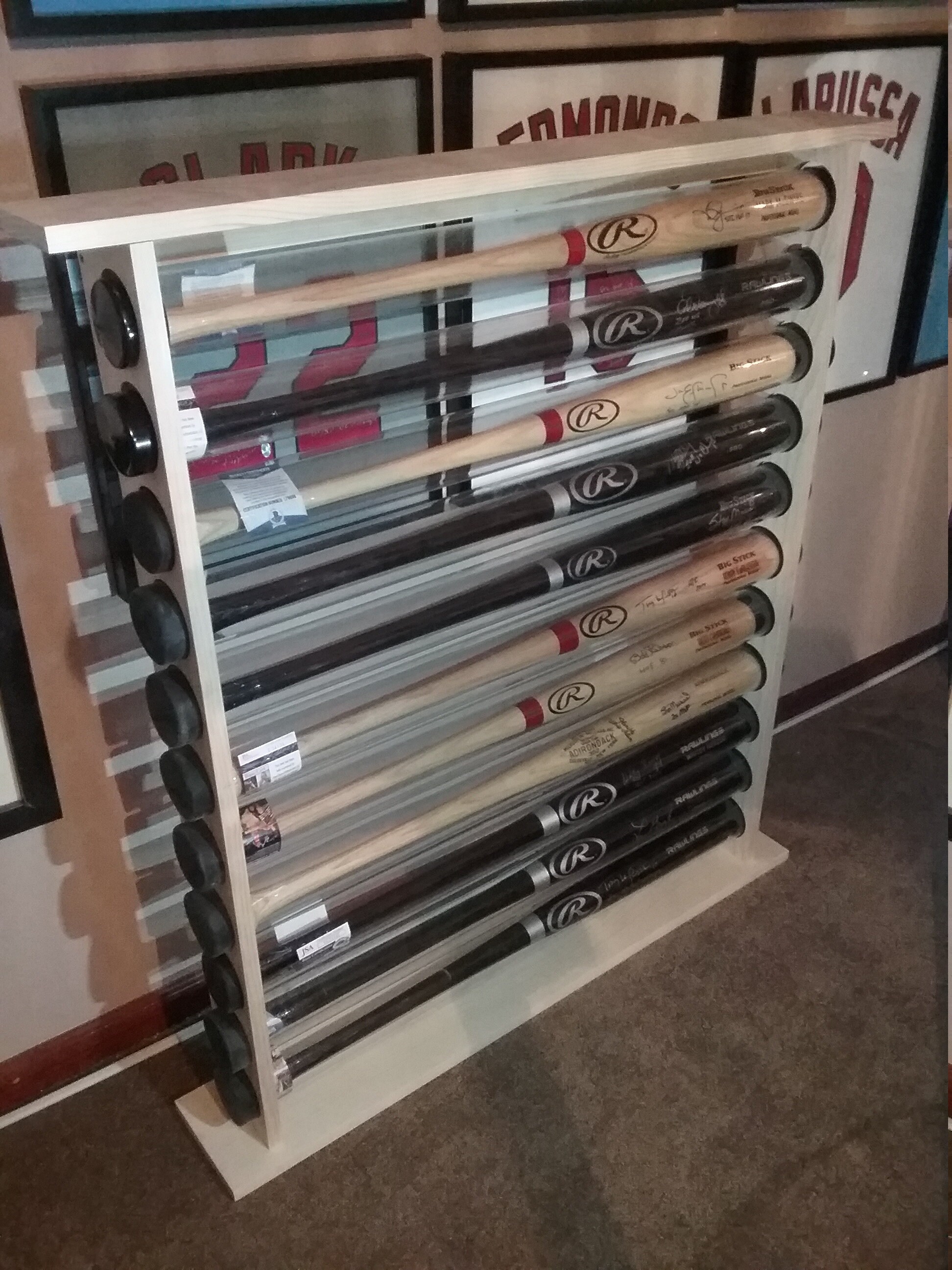 12 Bat Wood Free Standing Baseball Bat Display Rack - Etsy