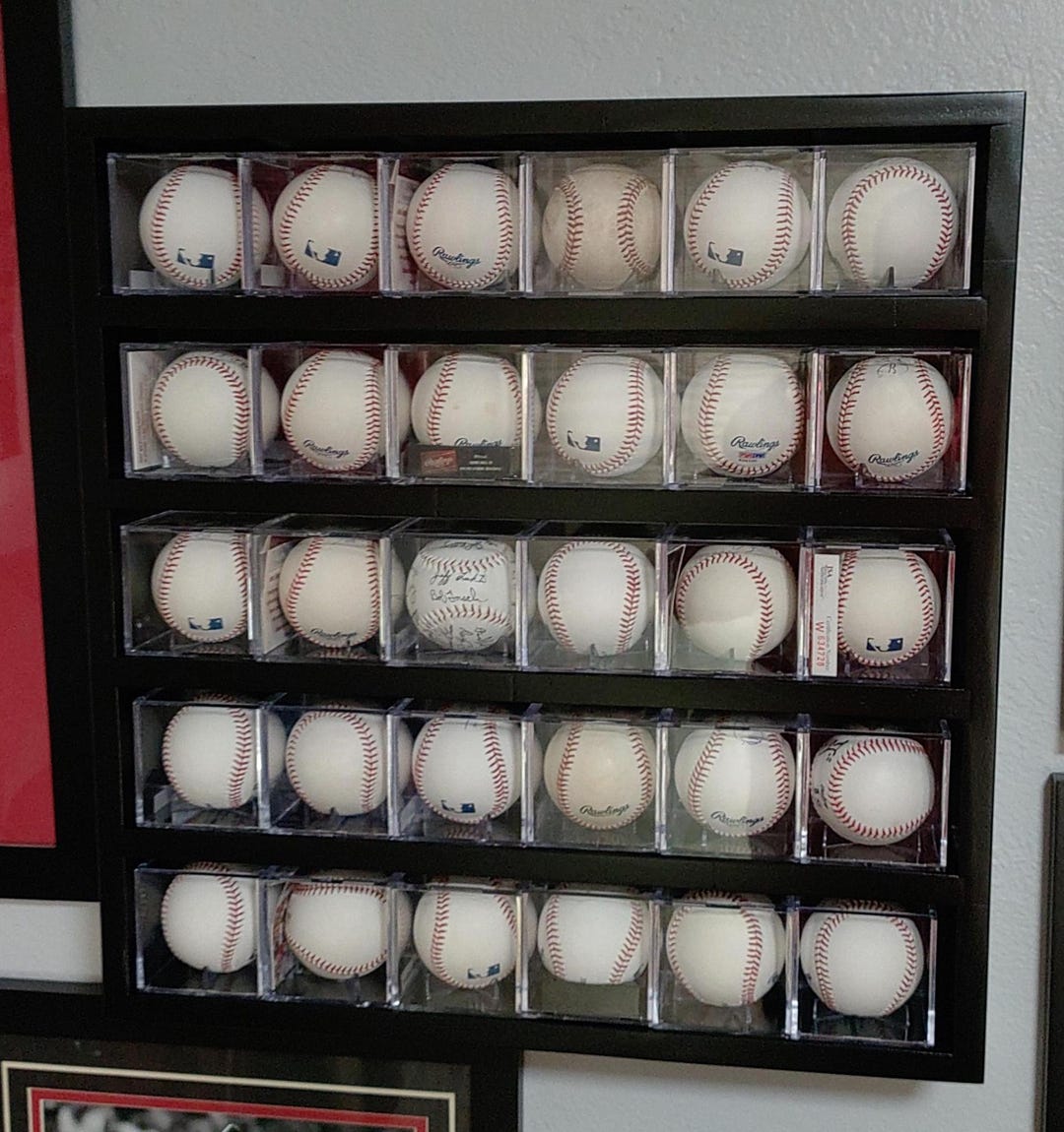 30 Baseball Display Unit - Wall Mounted - Finished Black - Etsy
