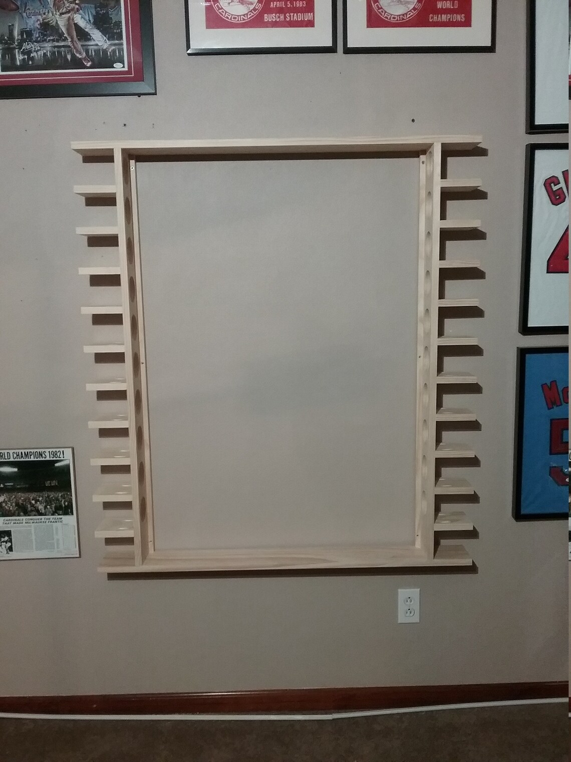 9bat Wood - Baseball Bat Display Rack W/ Multiple Shelves- Premium Pine ...