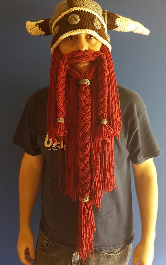 Handmade Viking Helmet with attached beard | Etsy
