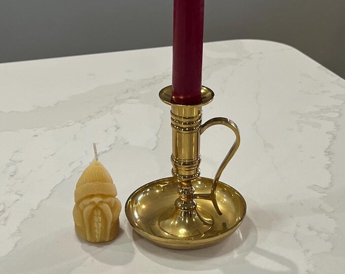 Vintage Brass Chamber Candlestick Holder, Gold Candlestick - India ...