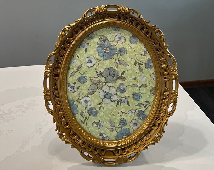 Vintage Gold Scroll Oval 8x10 Picture Frame - Hollywood Regency/cottage ...
