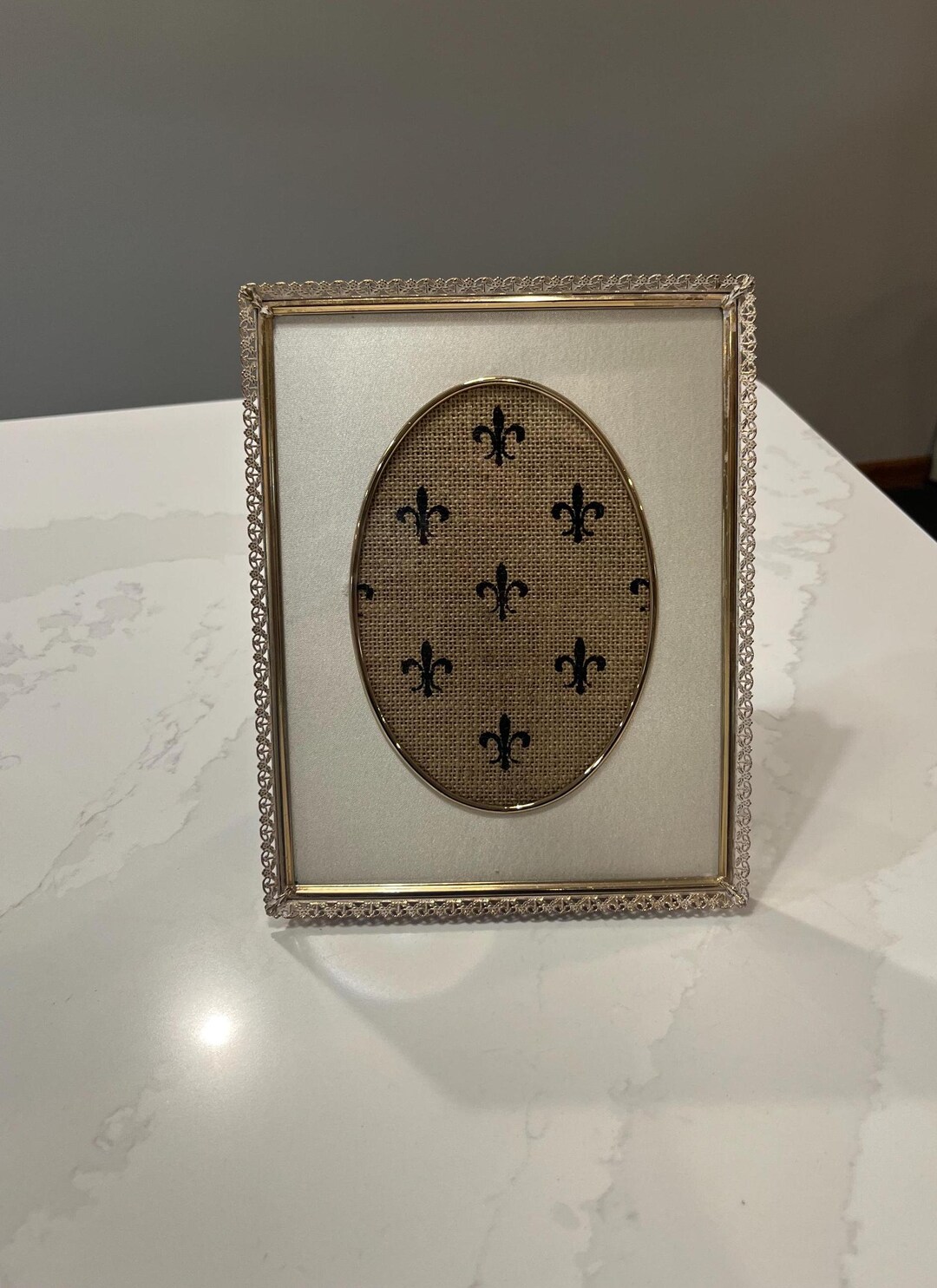 Vintage Overton Original Brass 6x8 Photo Frame, Gold and White Picture ...