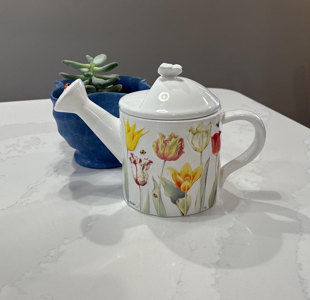 Vintage Hallmark Floral Teapot: Nature's Sketchbook Watering Can - Etsy