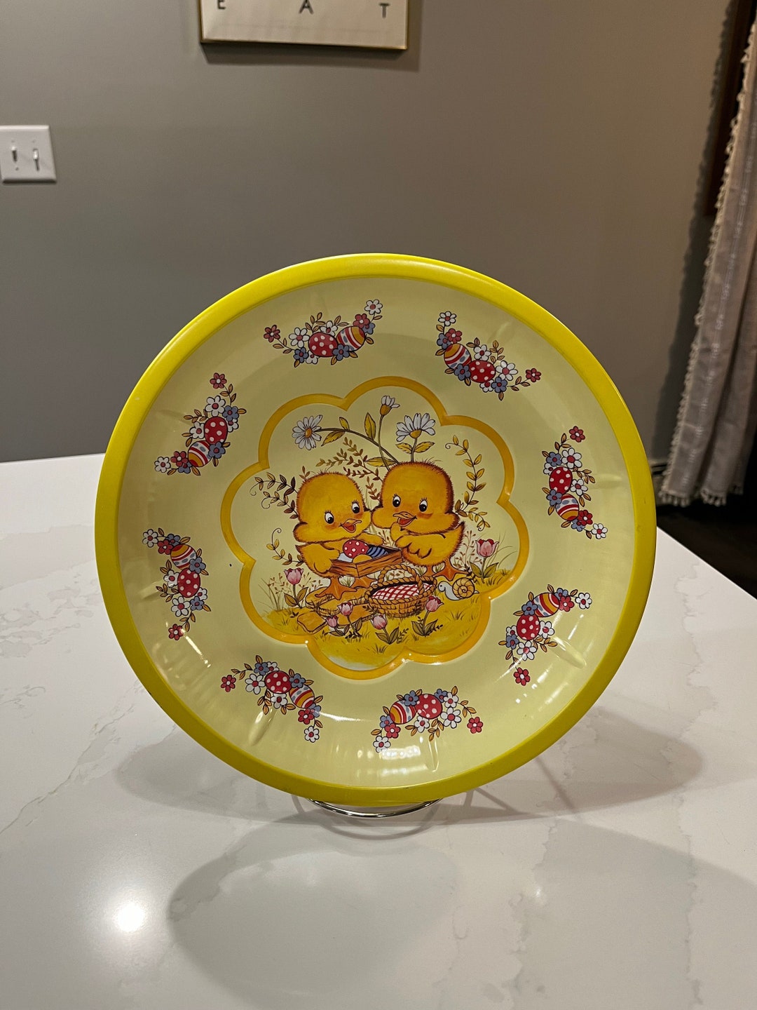 Vintage Easter Egg and Chicks Tin Serving Bowl - 1970s/retro Easter - Etsy