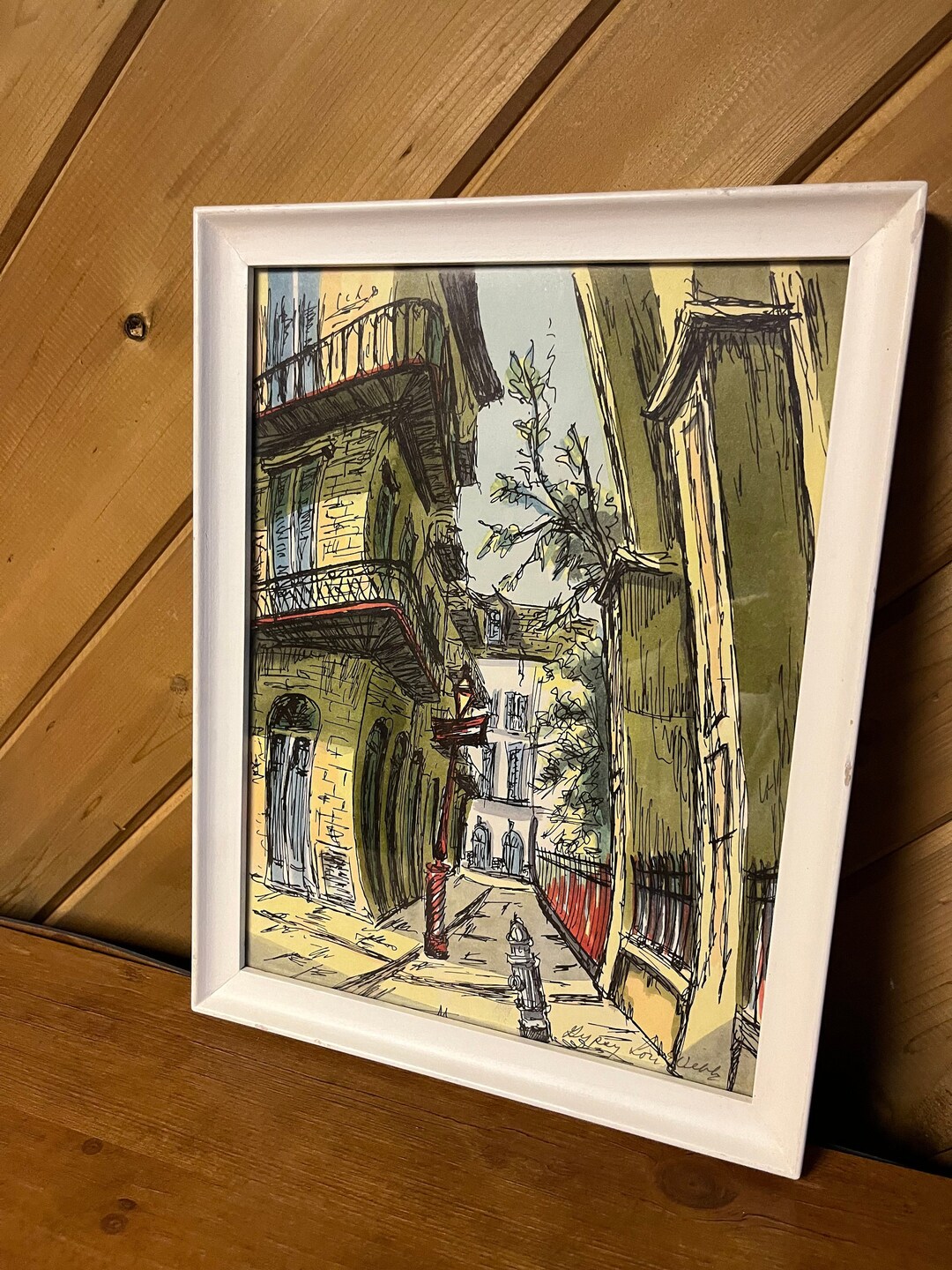 Vintage Gypsy Lou Webb New Orleans Framed Picture Wall Hanging Mid ...