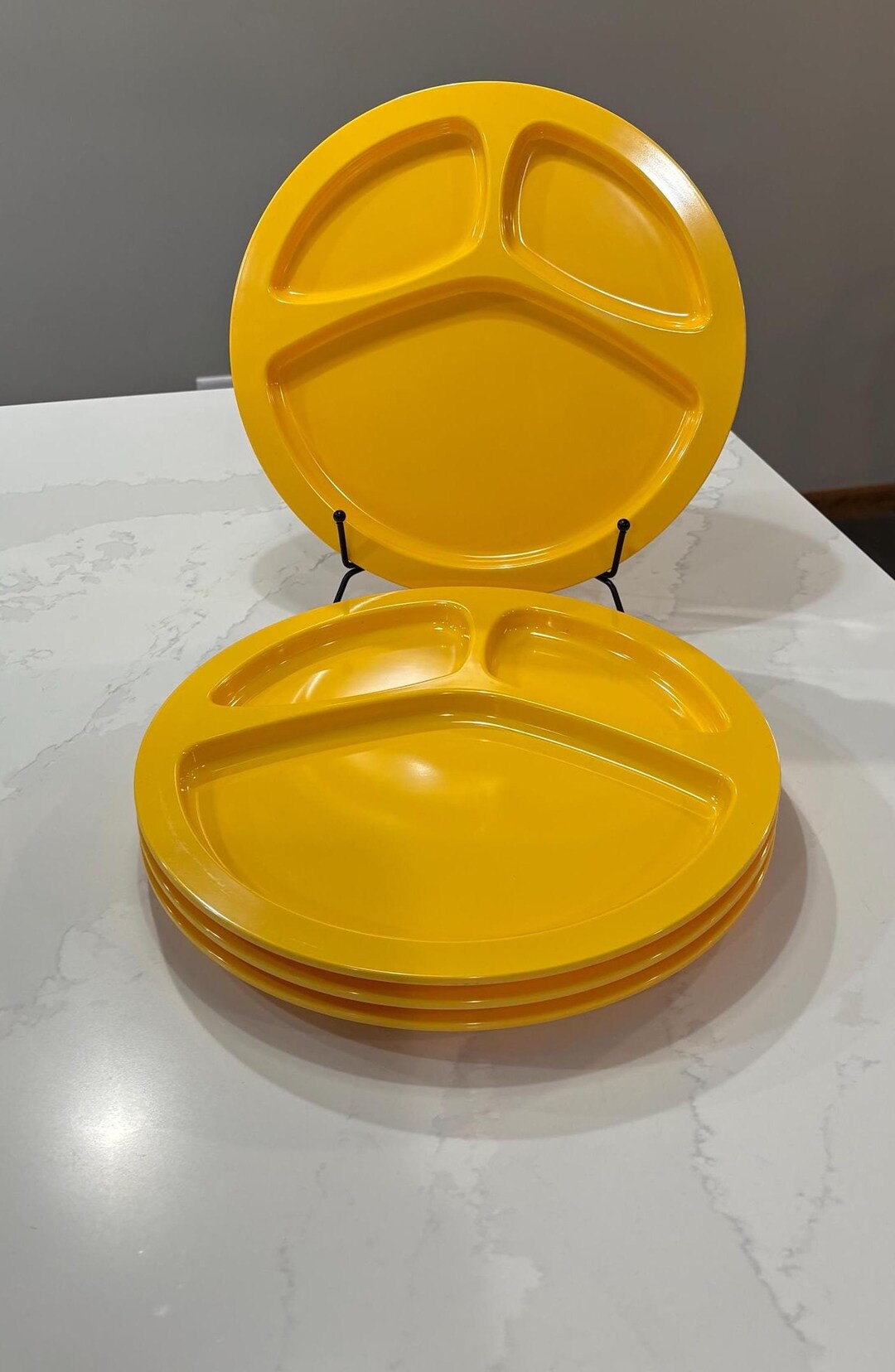 Vintage Zak Designs for Crate and Barrel Yellow Melamine Divided Plates ...