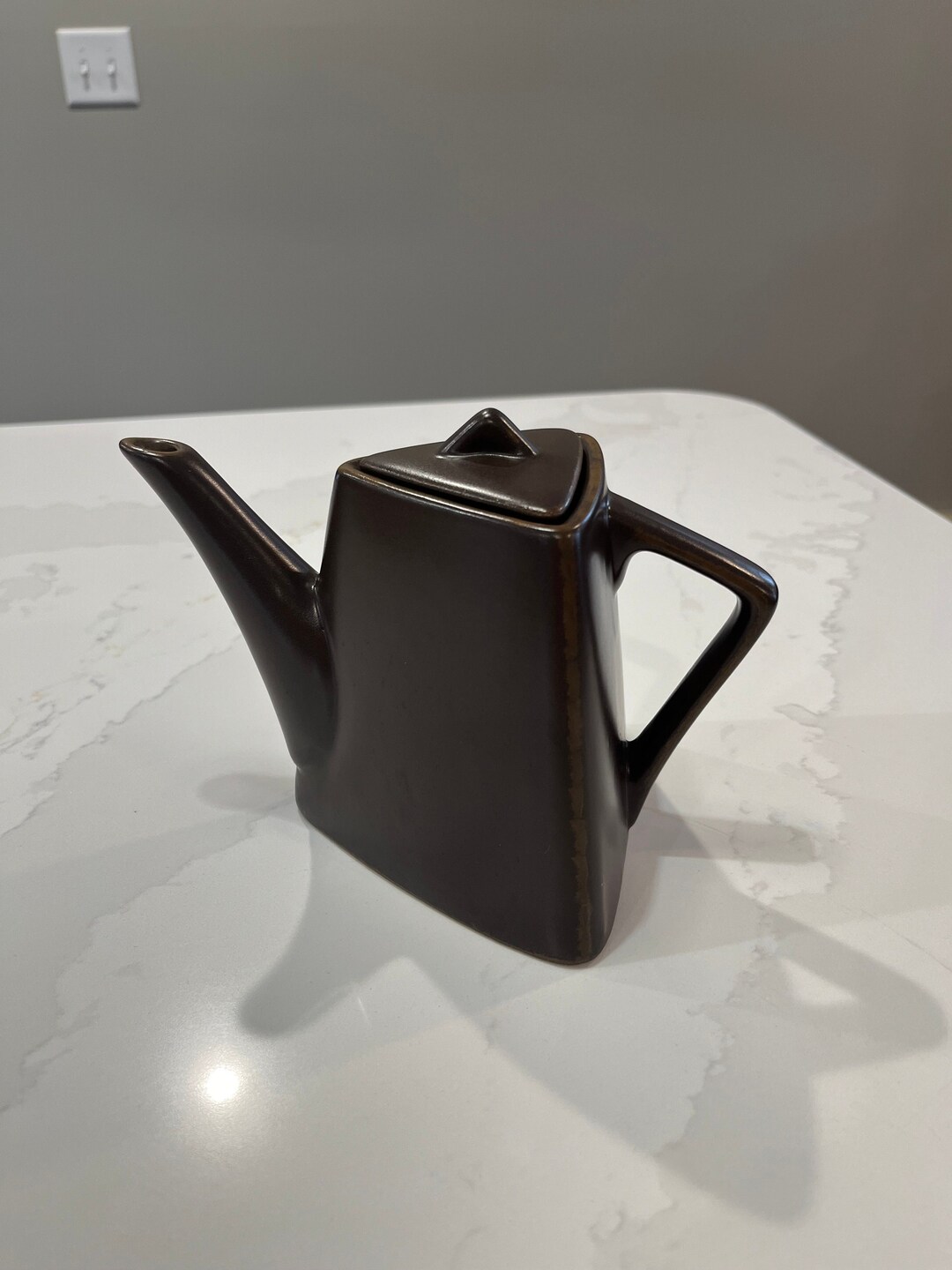 Vintage Designpac Brown Triangular Ceramic Teapot - Mid Century Modern ...