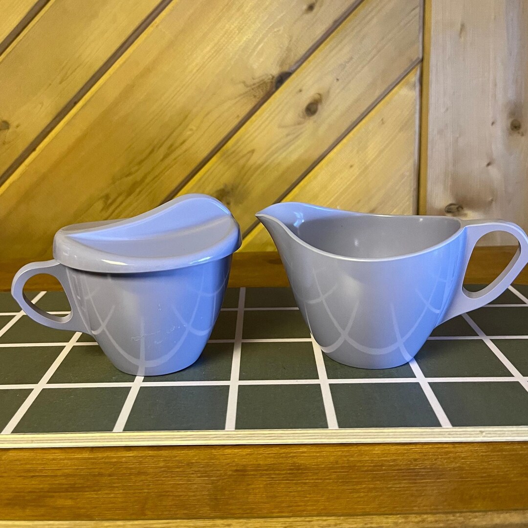 Vintage Royalon Melamine/plastic Purple Creamer & Sugar Bowl Set - Mid ...