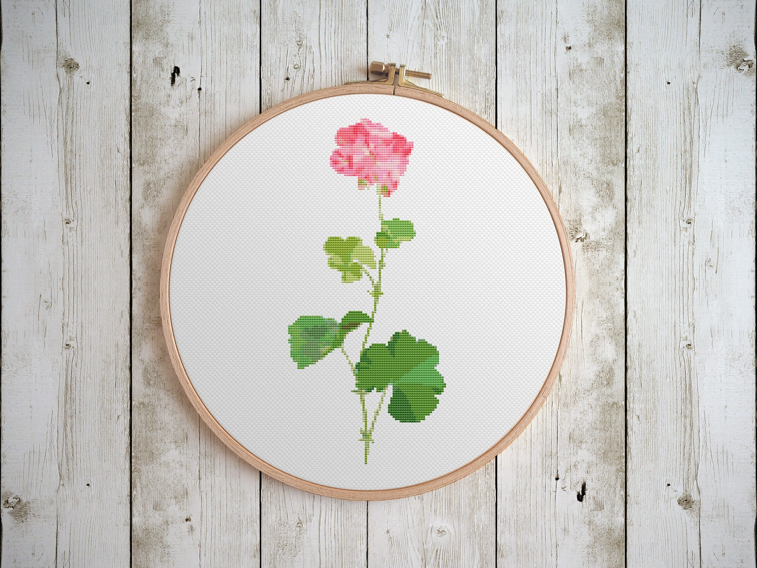 Geranium 1 Cross Stitch Pattern. Flower Cross Stitch. Floral Cross ...
