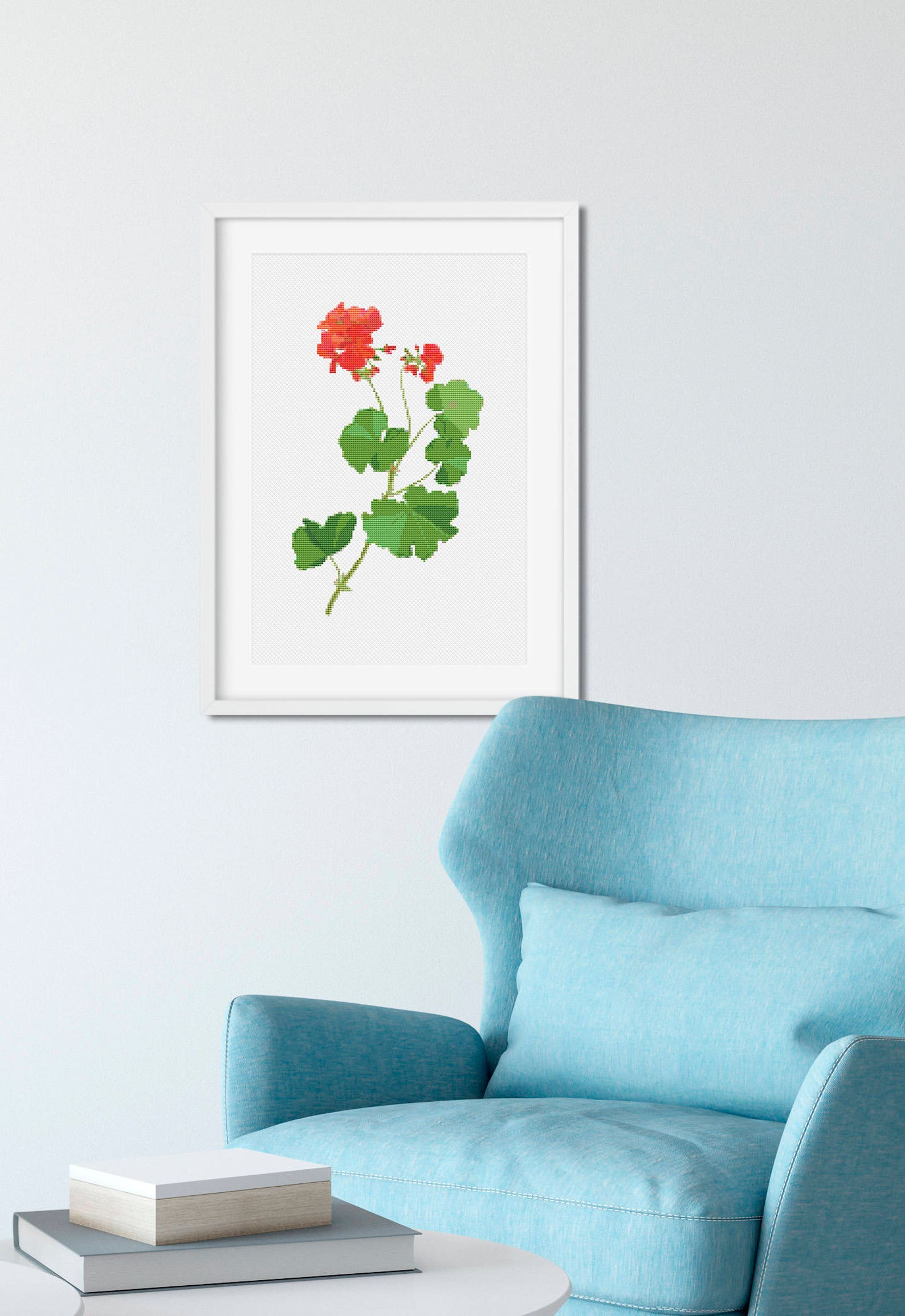 Geranium 2 Cross Stitch Pattern. Flower Cross Stitch. Floral Cross ...