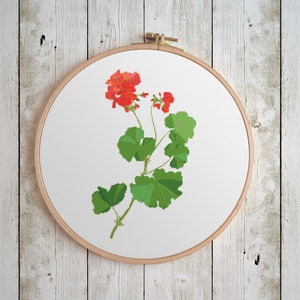 Geranium 2 Cross Stitch Pattern. Flower Cross Stitch. Floral Cross ...