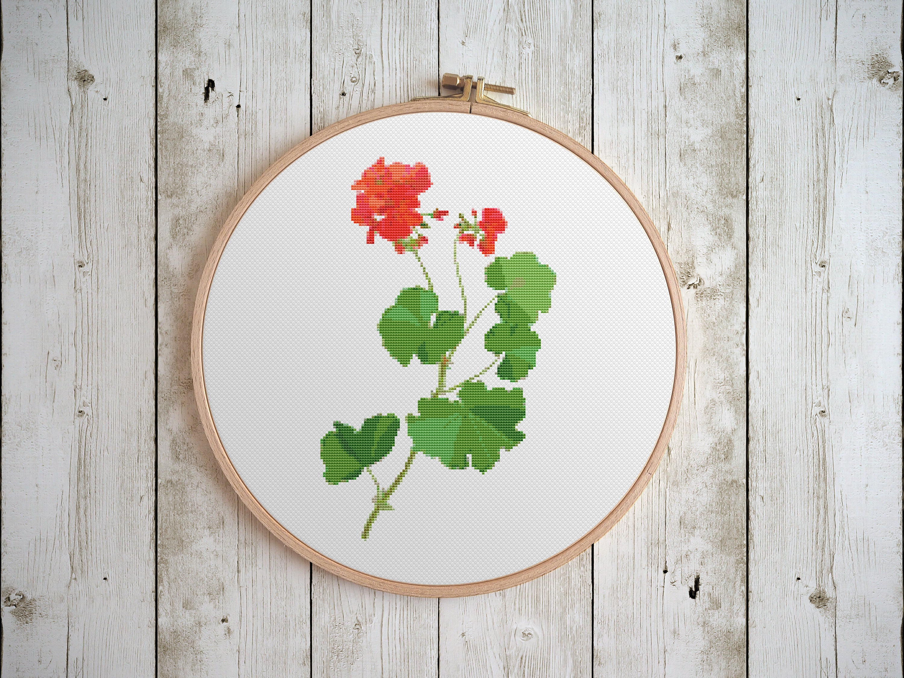 Geranium 2 Cross Stitch Pattern. Flower Cross Stitch. Floral Cross ...