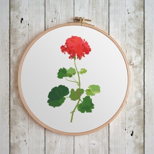 Geranium 3 Cross Stitch Pattern. Flower Cross Stitch. Floral Cross ...