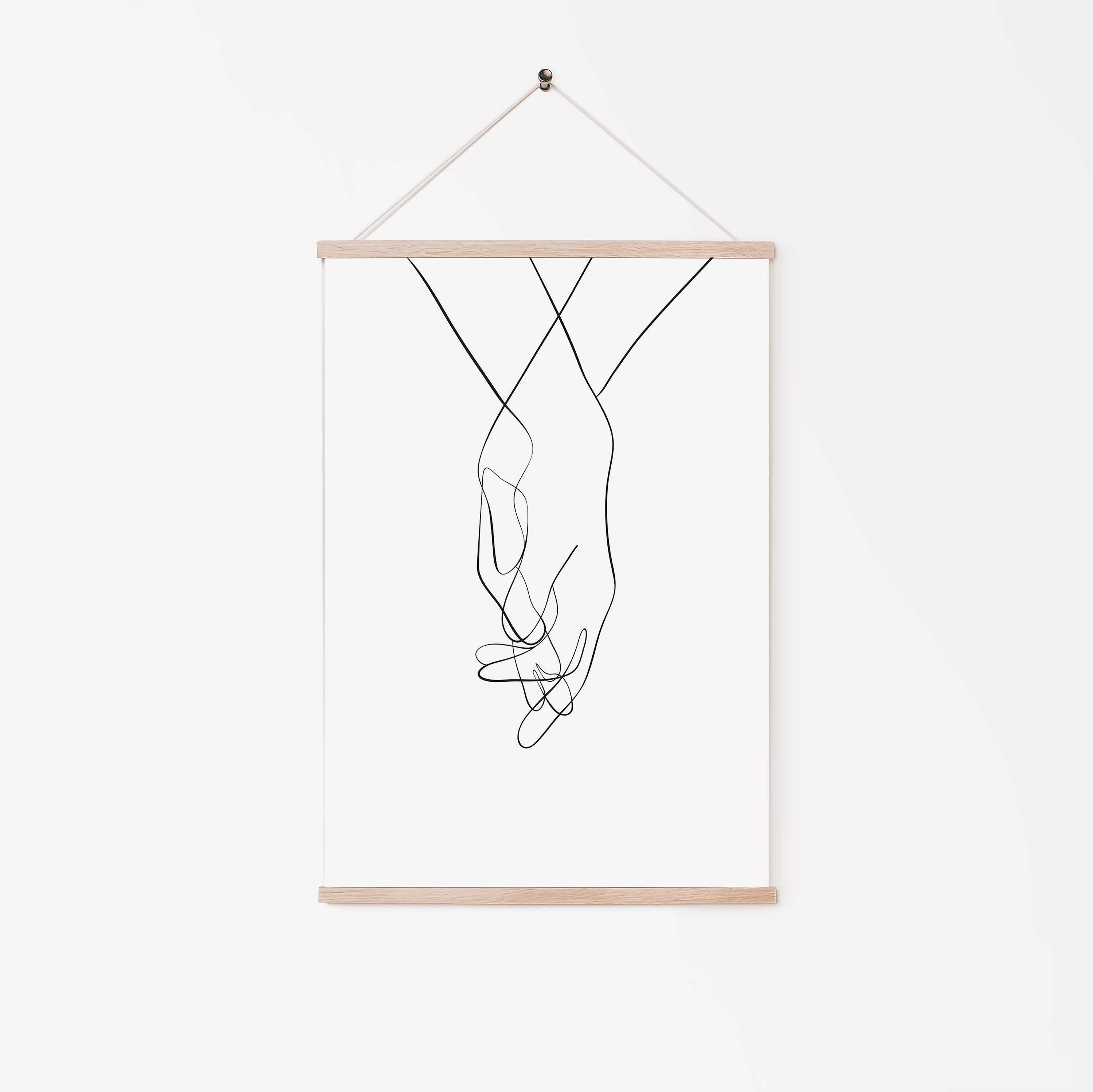 Hands Line Drawing Print Holding Hands Wall Art Couple | Etsy Canada