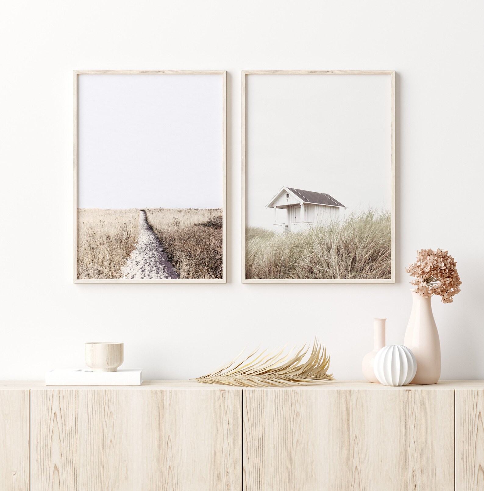 Set of 2 Farmhouse Wall Art Wood House Poster Beach Printable - Etsy