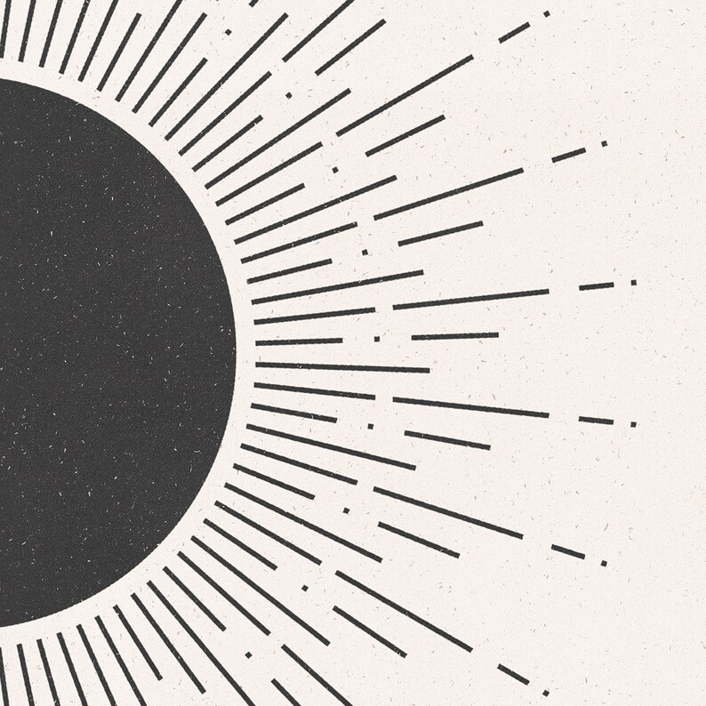 Mid Century Modern Sun Print Abstract Sun Wall Art Geometric Etsy