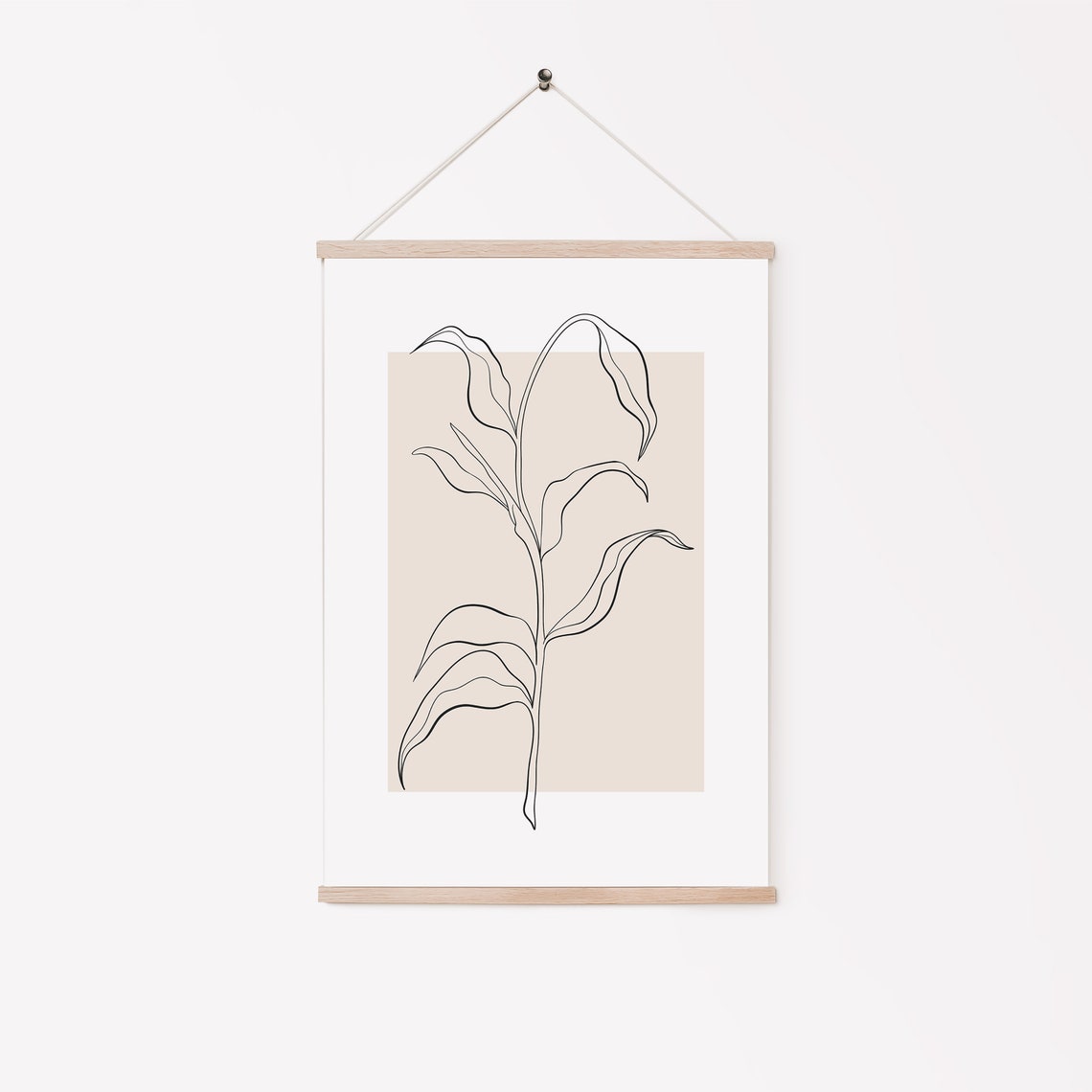 Botanical Line Drawing Print One Line Leaf Poster Minimalist - Etsy