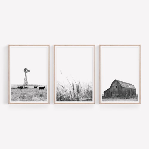 Modern Farmhouse Windmill Print Set of 2 Wall Art Prints - Etsy