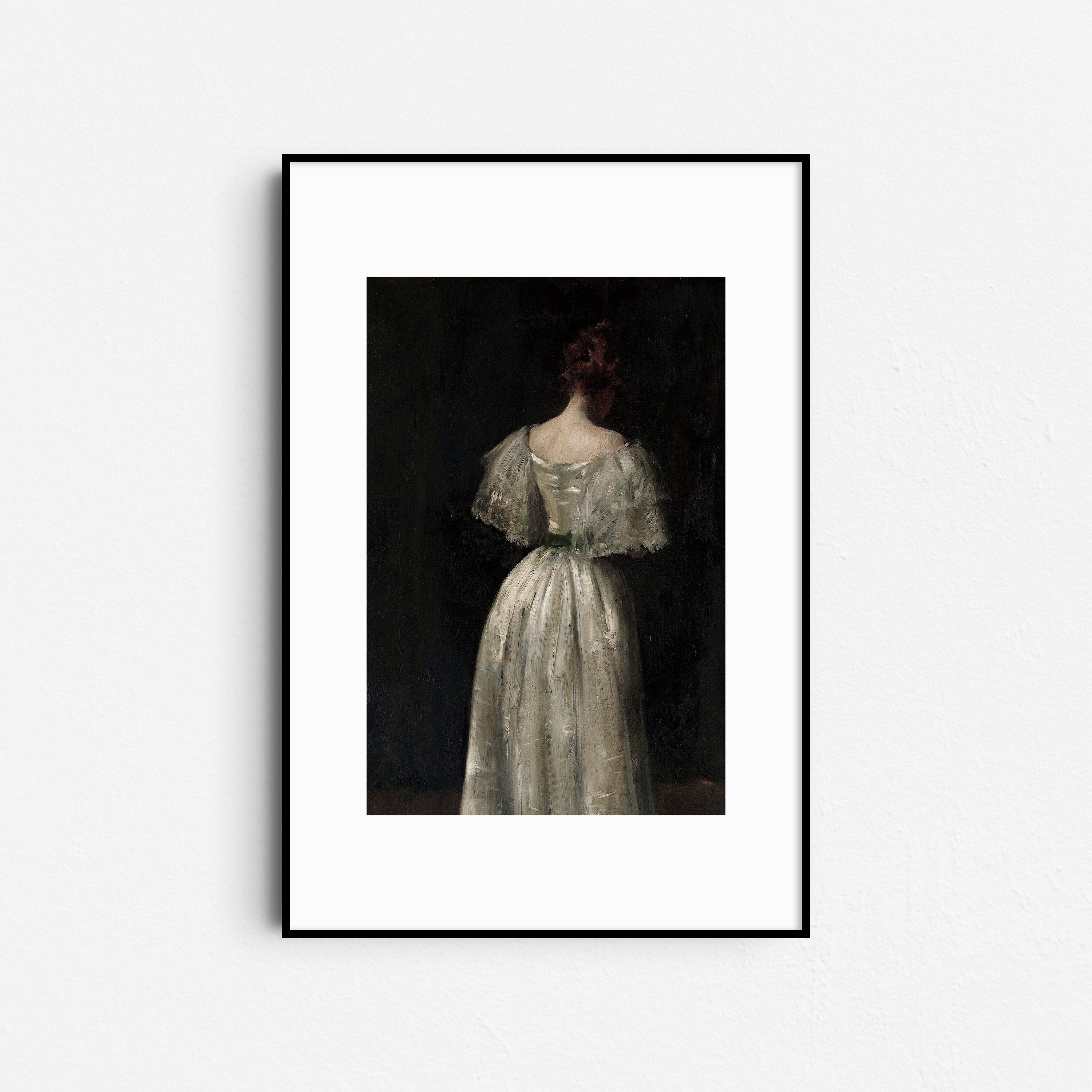 Vintage Woman Oil Painting Woman Back Vintage Print Antique - Etsy