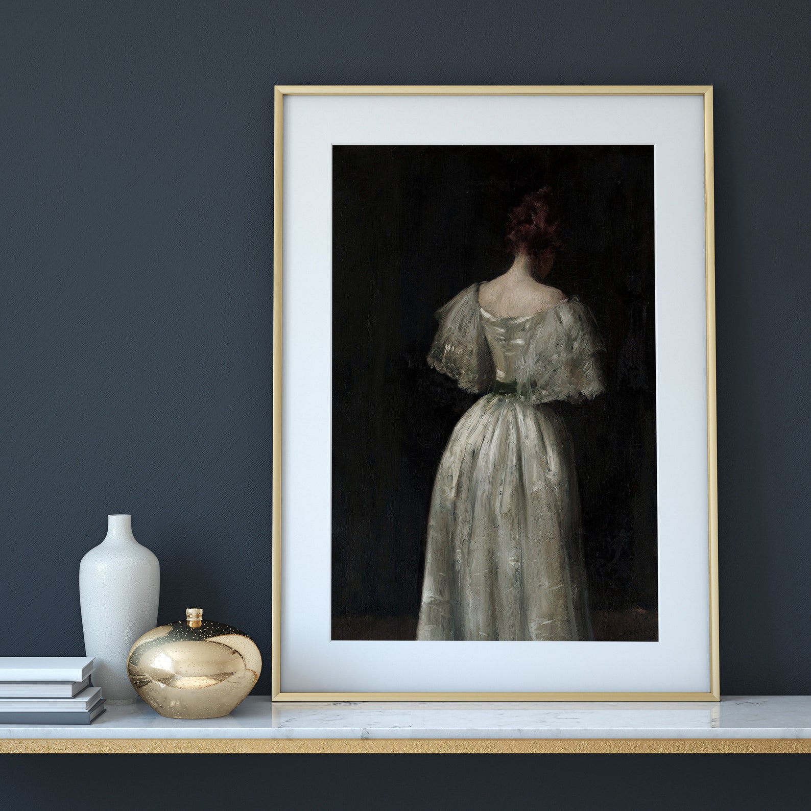Vintage Woman Oil Painting Woman Back Vintage Print Antique - Etsy
